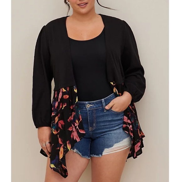 torrid | Kimonos & Yukatas | Torrid Nwt Fabric Mixed Hanky Hem Kimono ...